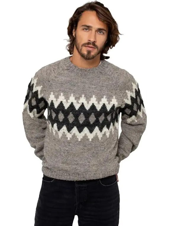 CELTIC & CO. British Wool Fair Isle Sweater - Oatmeal Fleck