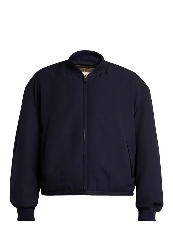 THE ROW Fenn Wool And Silk Bomber Jacket - Dark Navy