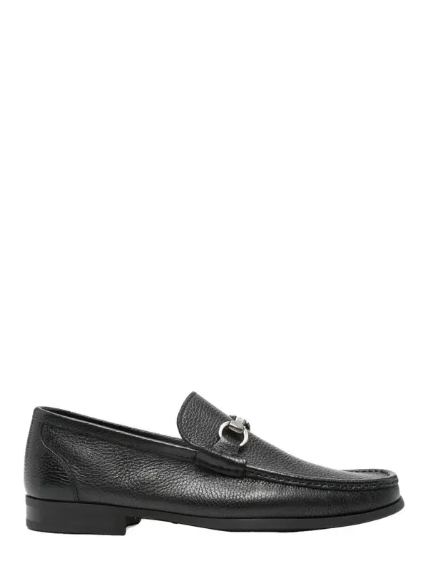 Magnanni Leather Square-toe Loafers - Black