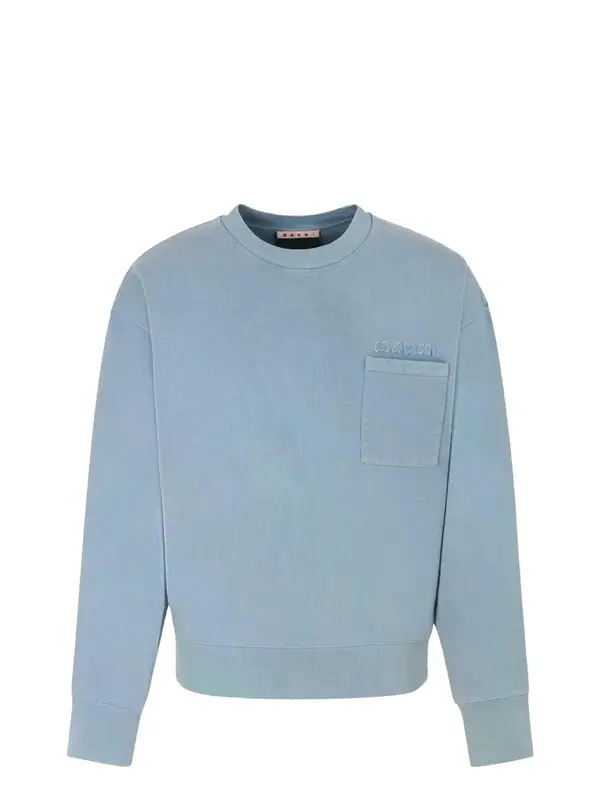 Marni Chest-pocket Logo Sweatshirt - Blue