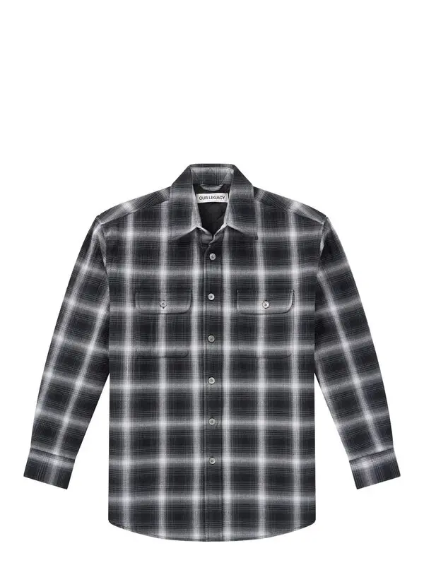 Our Legacy Moss Checked Cotton-flannel Shirt - Black