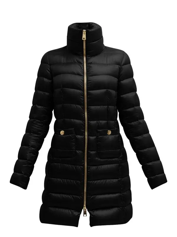 Herno Maria Ultralight Nylon Long Puffer Jacket - Black