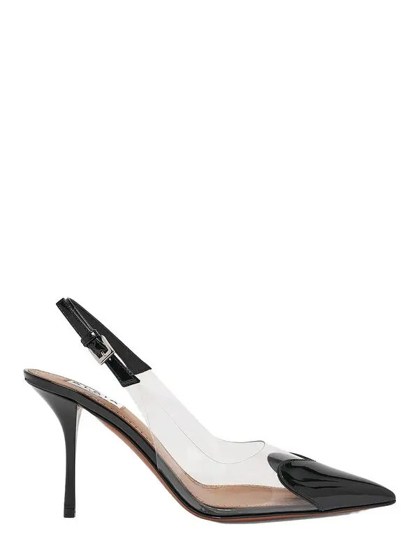 Alaïa Coeur Clear Patent Slingback Pumps - Noir