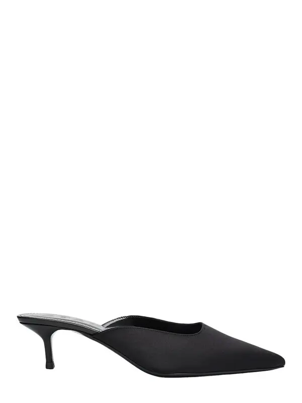 Staud Sebastian Satin Kitten-heel Mules - Black