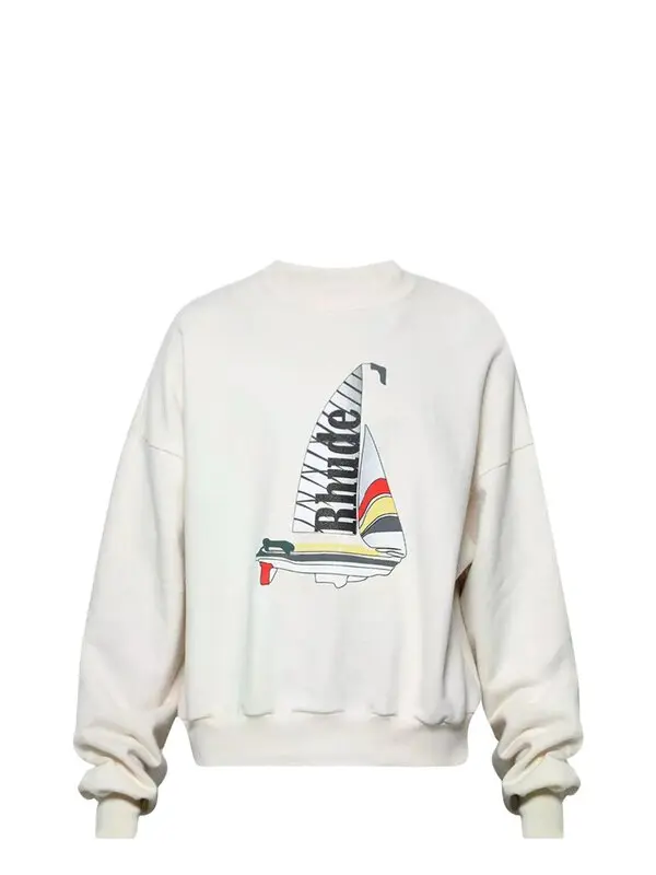 Rhude Catamaran Champion Cotton Sweatshirt - Neutrals