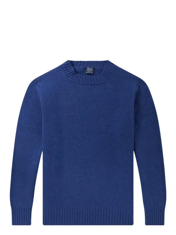 William Lockie Lambswool Crewneck Sweater - Blue