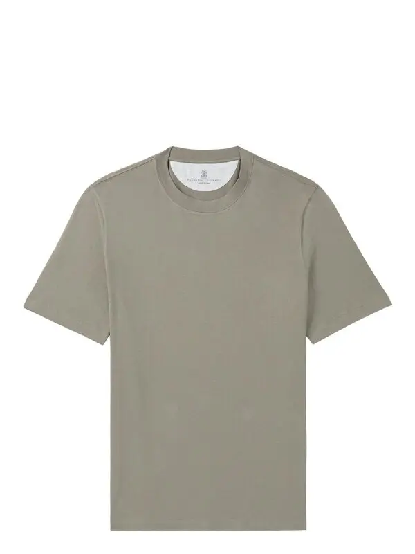 Brunello Cucinelli Cotton-jersey T-shirt - Brown