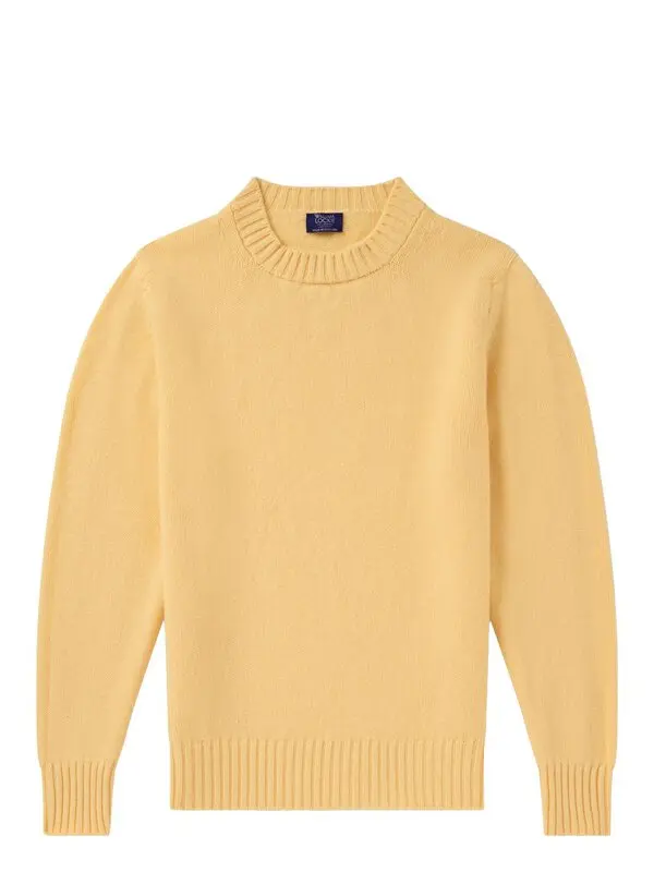William Lockie Lambswool Crewneck Sweater - Yellow
