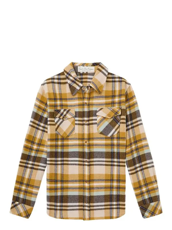 GOD'S TRUE CASHMERE Abudance Checked Cashmere Shirt - Yellow