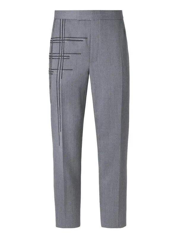 Thom Browne Straight-leg Twill Trousers - Gray