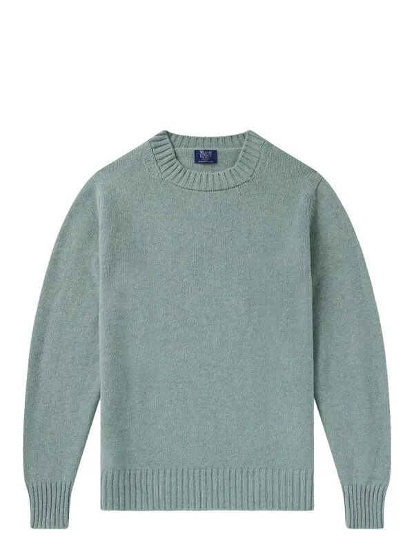 William Lockie Lambswool Crewneck Sweater - Green
