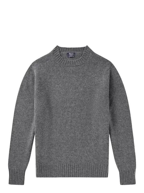William Lockie Lambswool Sweater With Ribbed Trim - Gray