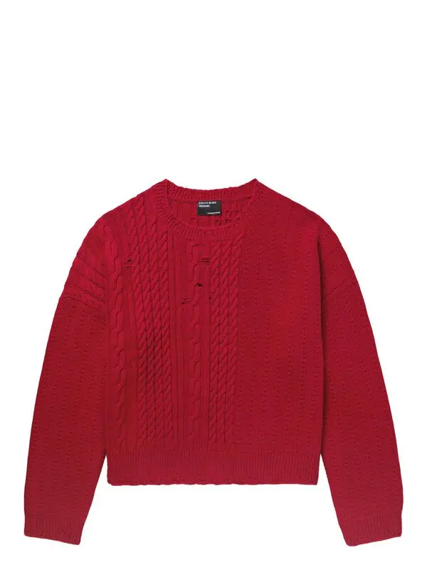 Enfants Riches Déprimés Cable-knit Cashmere Sweater - Red