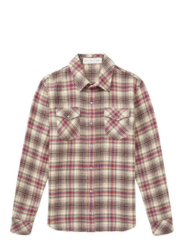 GOD'S TRUE CASHMERE Checked Cashmere Shirt - Brown