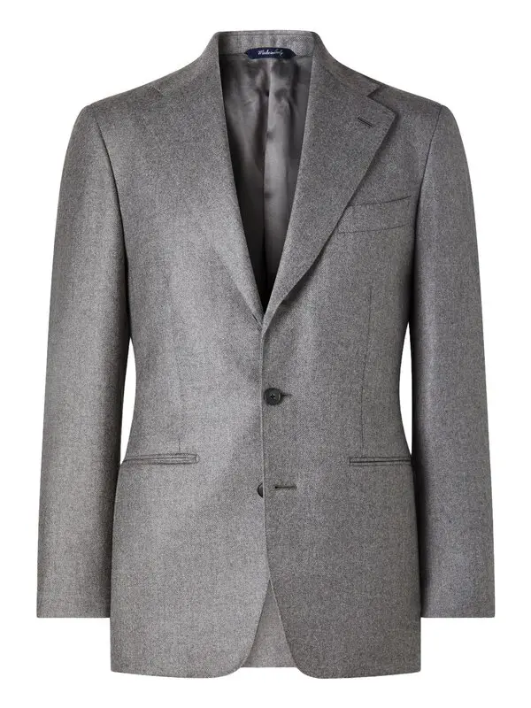 SAMAN AMEL Wool Twill Suit Jacket - Gray