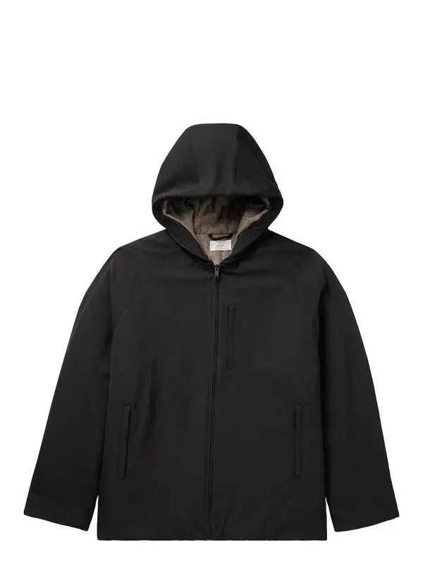 THE ROW Horatio Padded Wool-twill Hooded Coat - Black