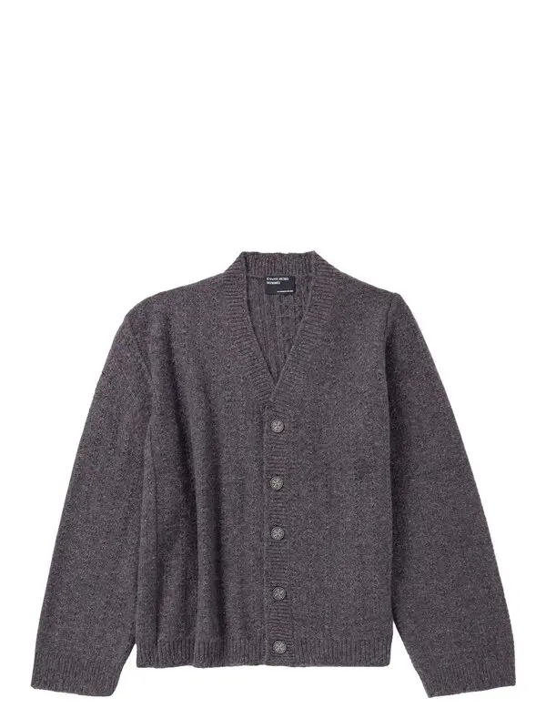 Enfants Riches Déprimés Asymmetrical Distressed Cashmere Cardigan - Gray