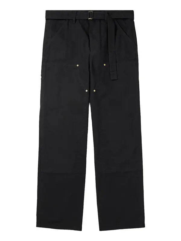 Sacai X Carhartt Wip Straight-leg Cotton-canvas Trousers - Black