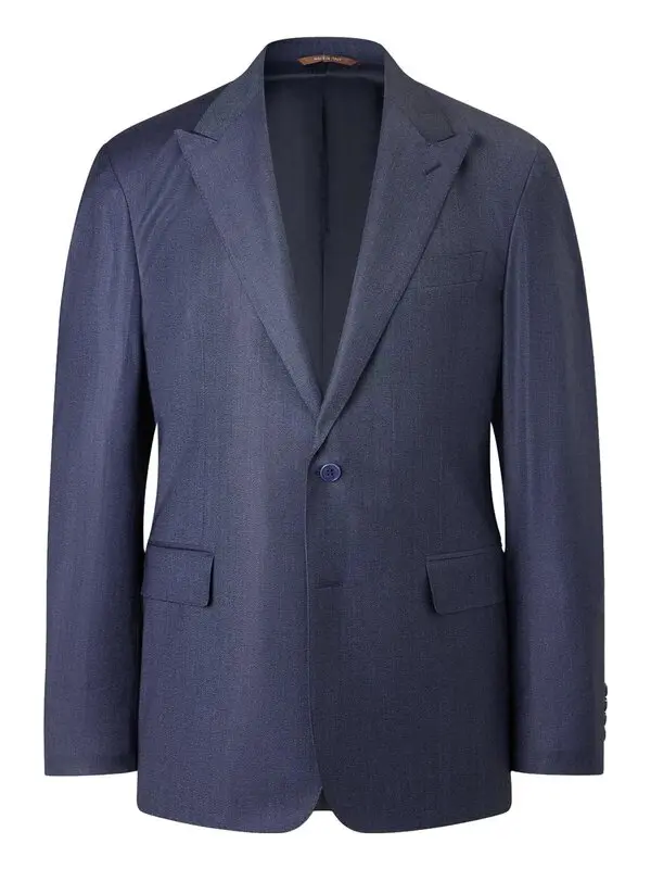 Canali Stretch-wool And Cashmere-blend Suit Jacket - Blue