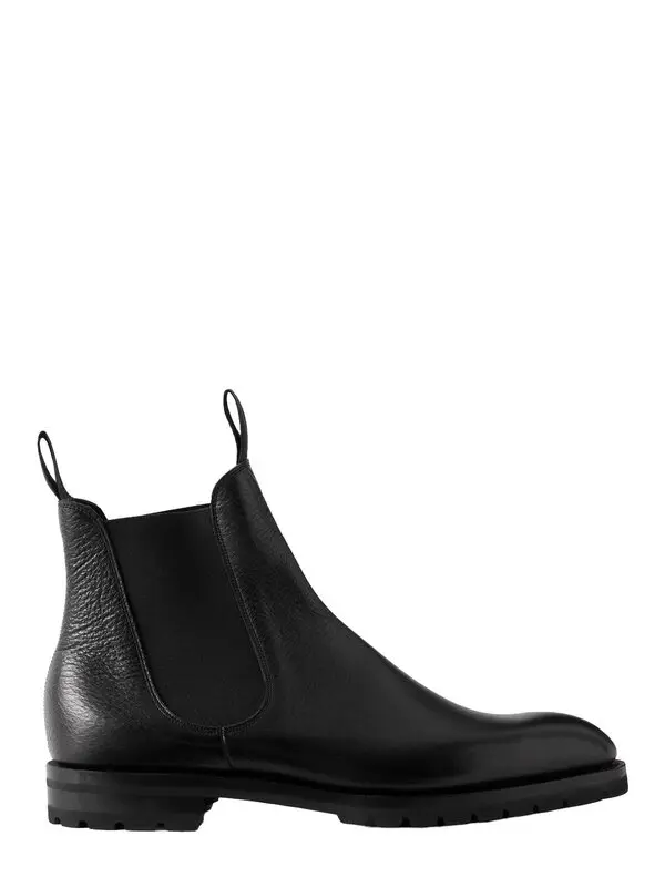 EDWARD GREEN Newmarket Grained-leather Chelsea Boots - Black