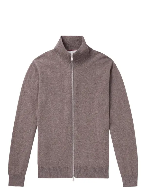 Brunello Cucinelli Cashmere Zip-up Sweater - Neutrals