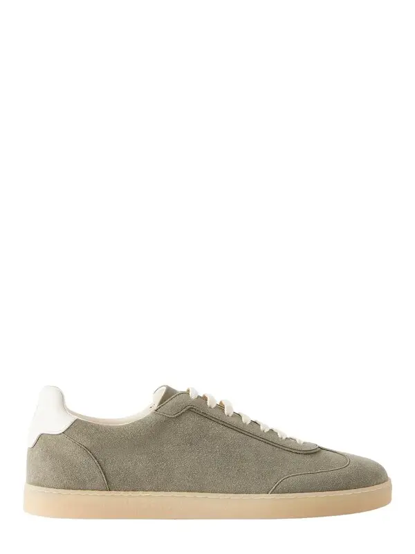 Brunello Cucinelli Coda Di Rondine Suede Sneakers - Green