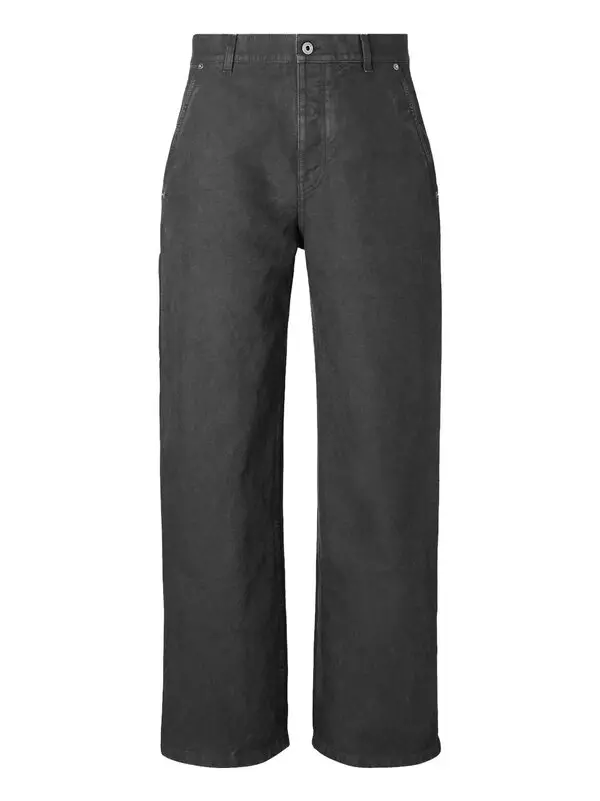 Loewe Straight-leg Cotton Trousers - Gray