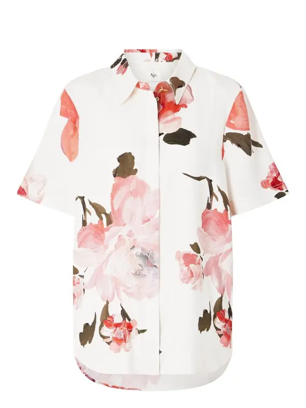 Aje Floral-print Linen-blend Shirt - Multi