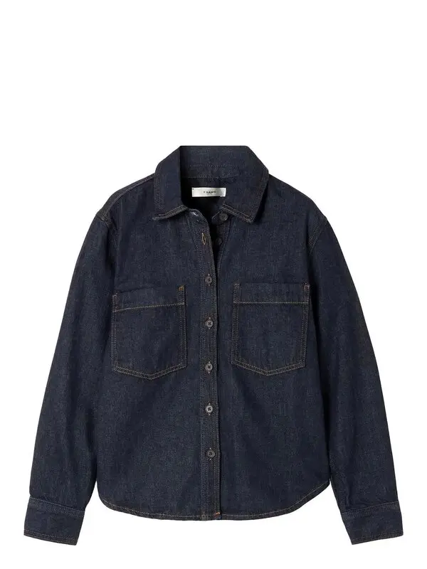 FRAME The Polished Denim Shirt - Blue