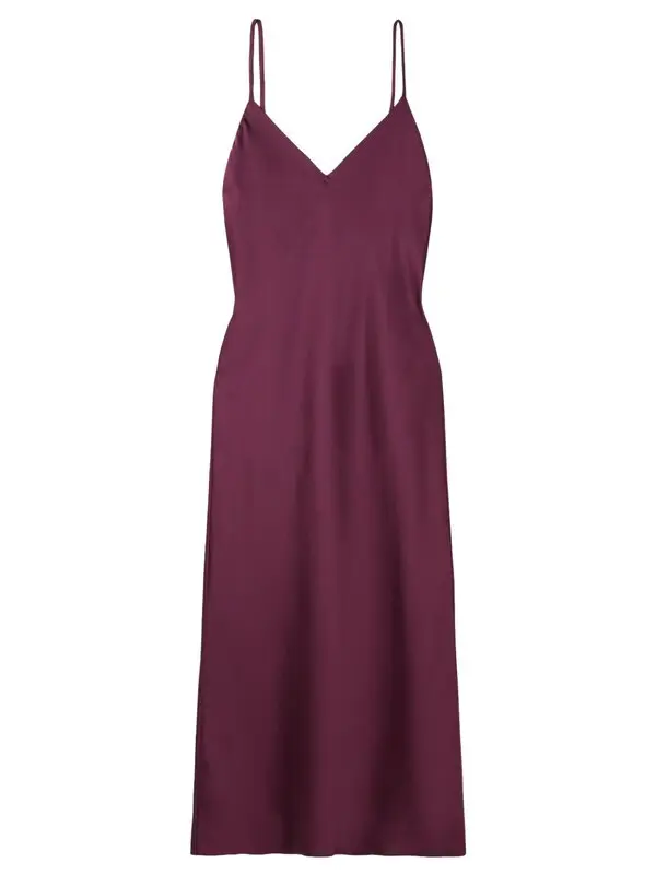 Norma Kamali Satin Midi Dress - Purple