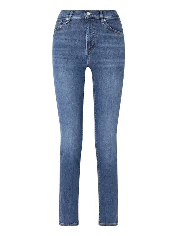 FRAME The Pencil High-rise Skinny Jeans - Mid Denim