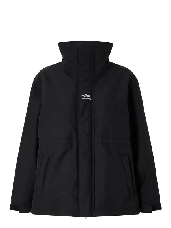 Balenciaga Embroidered Padded Ripstop Ski Jacket - Black