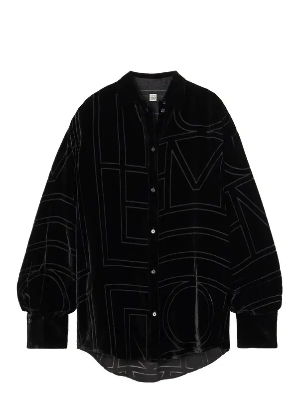 TOTEME Devoré-velvet Shirt - Black