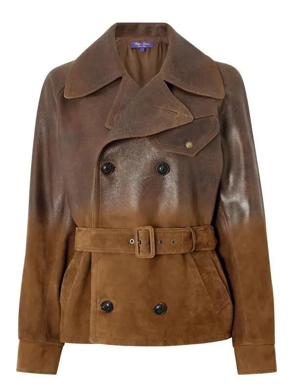 Ralph Lauren Eldridge Dégradé Leather Jacket - Brown