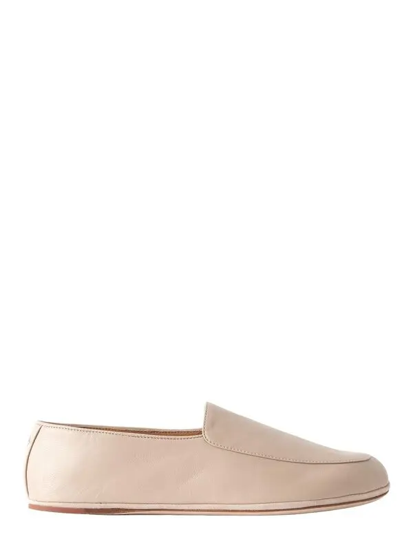 Loro Piana Anton Walk Leather Loafers - Neutrals