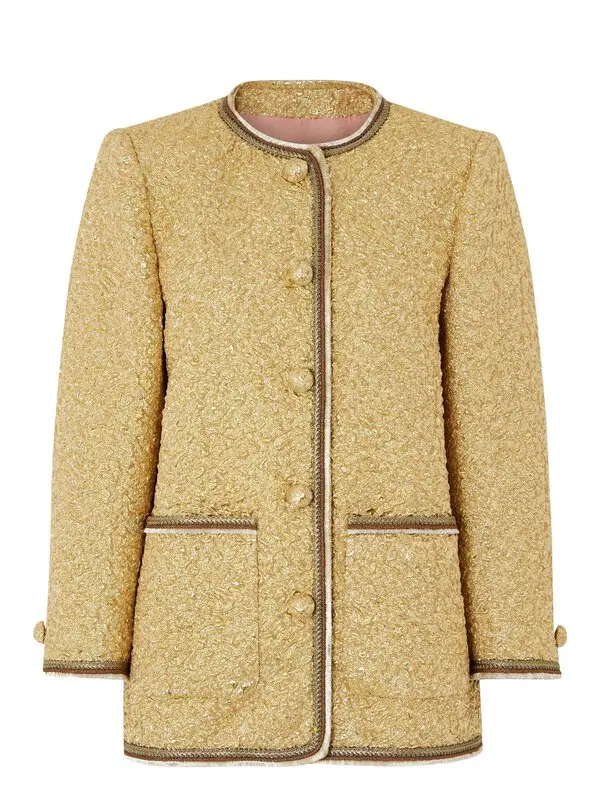 Valentino Garavani Metallic Cloqué-jacquard Jacket - Gold