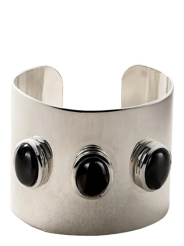 Juju Vera Fiona Onyx Cuff - Silver