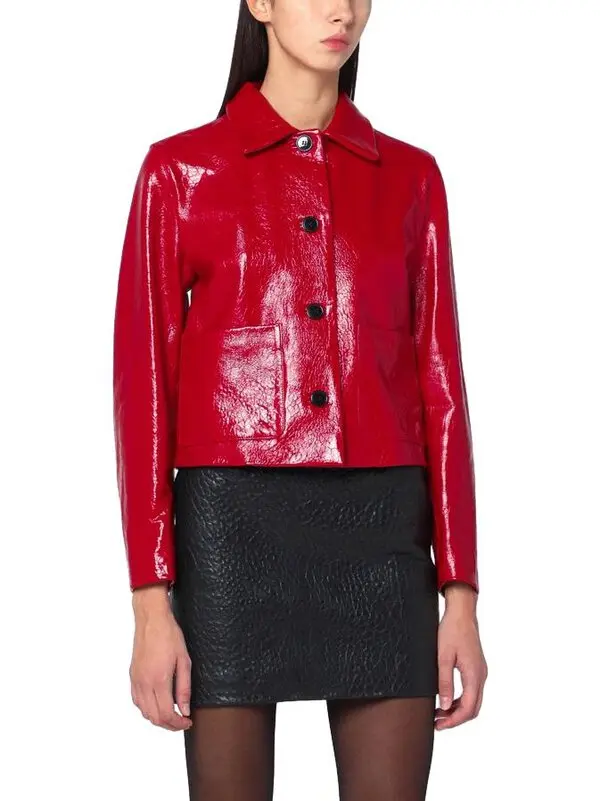 CASSELL Leather Short Jacket - Red