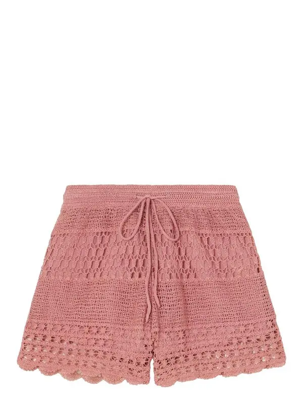 Zimmermann Wanderlust Crocheted Cotton-blend Shorts - Pink
