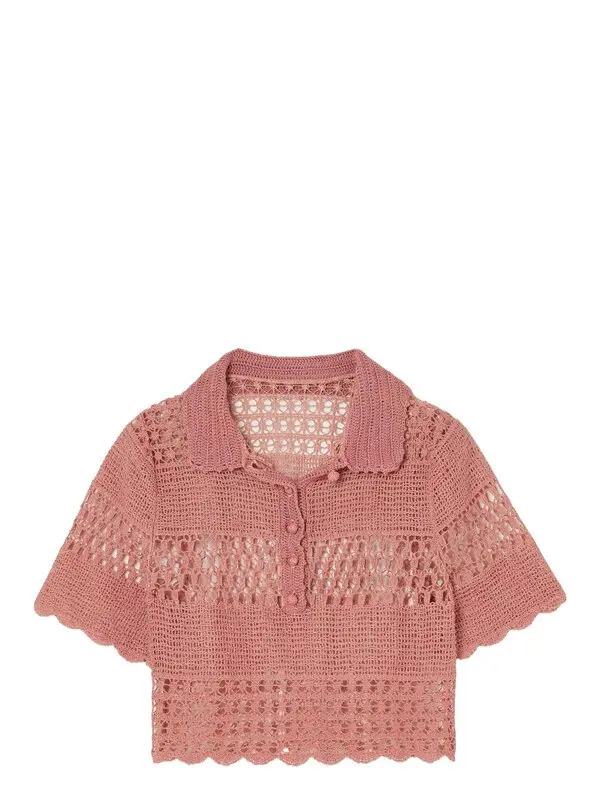 Zimmermann Wanderlust Sun Crocheted Cotton-blend Top - Pink
