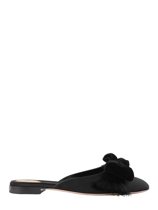 Valentino Garavani Reinette Bow-embellished Satin Mules - Black