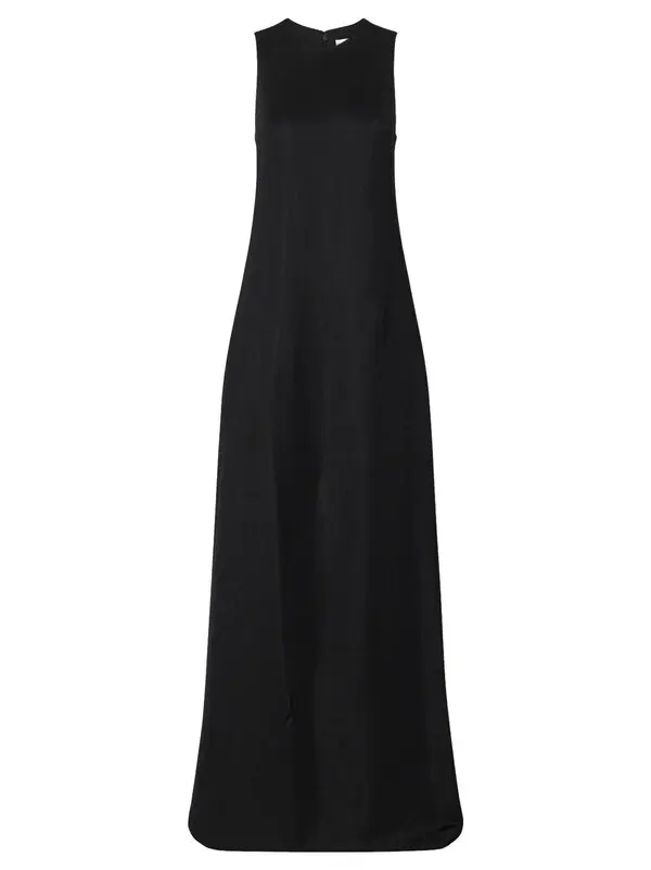 Veronica De Piante Carmen Satin-jersey Maxi Dress - Black