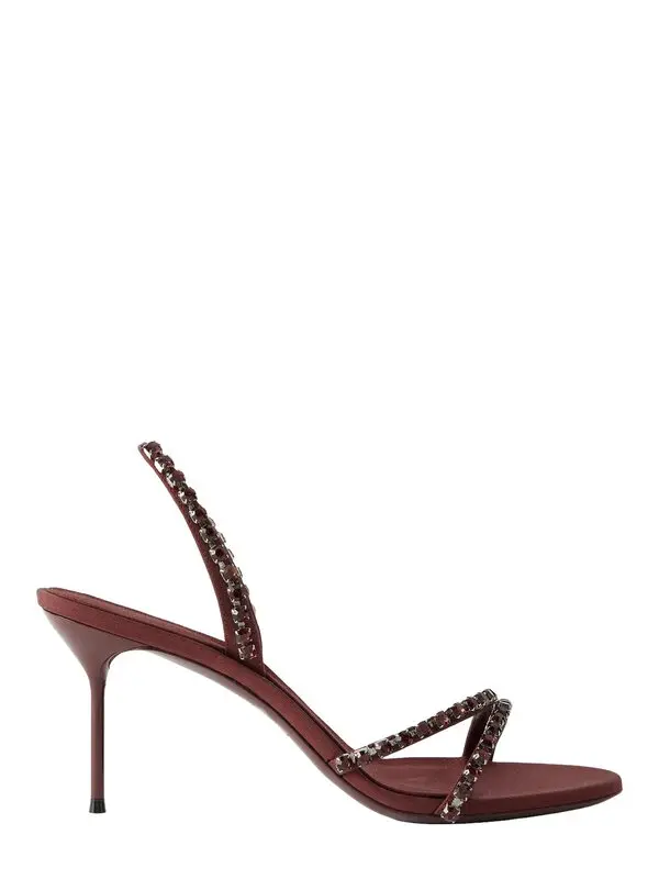 Paris Texas Lidia Crystal-embellished Slingback Sandals - Burgundy