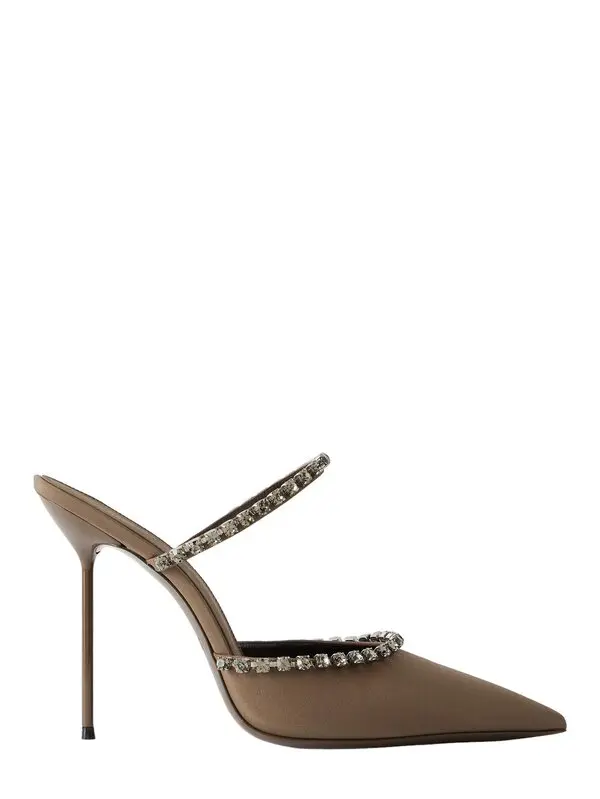 Paris Texas Lidia Crystal-embellished Crepe Pumps - Brown