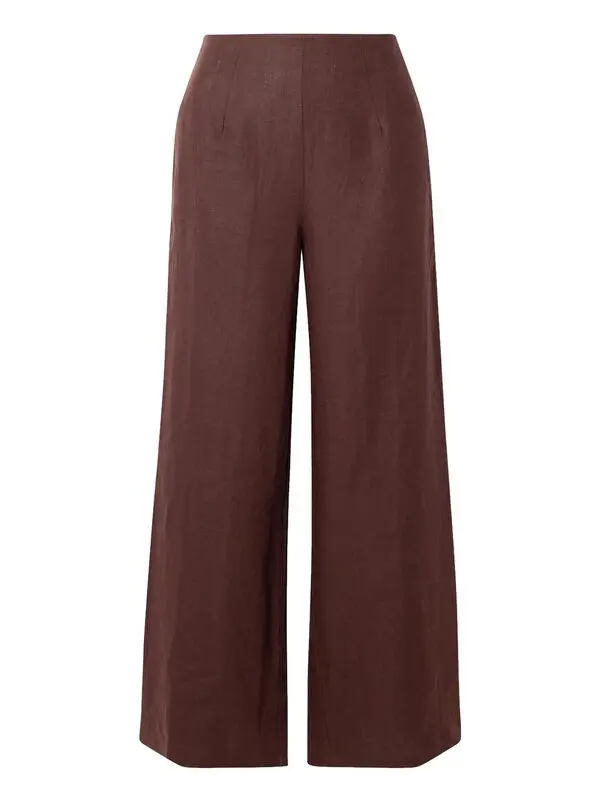 Faithfull The Brand Syna Linen Wide-leg Pants - Brown