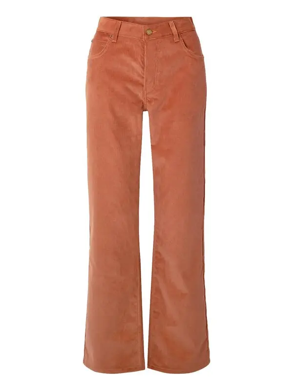 B Sides Bec Cotton-blend Corduroy Wide-leg Pants - Orange