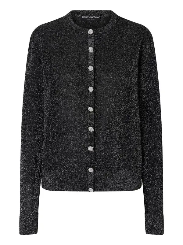 Dolce & Gabbana Metallic Knitted Cardigan - Black