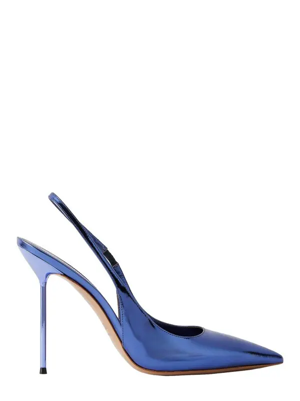 Paris Texas Lidia Mirrored-leather Slingback Pumps - Blue