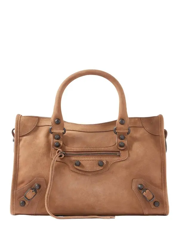 Balenciaga Le City Small Suede Tote - Brown