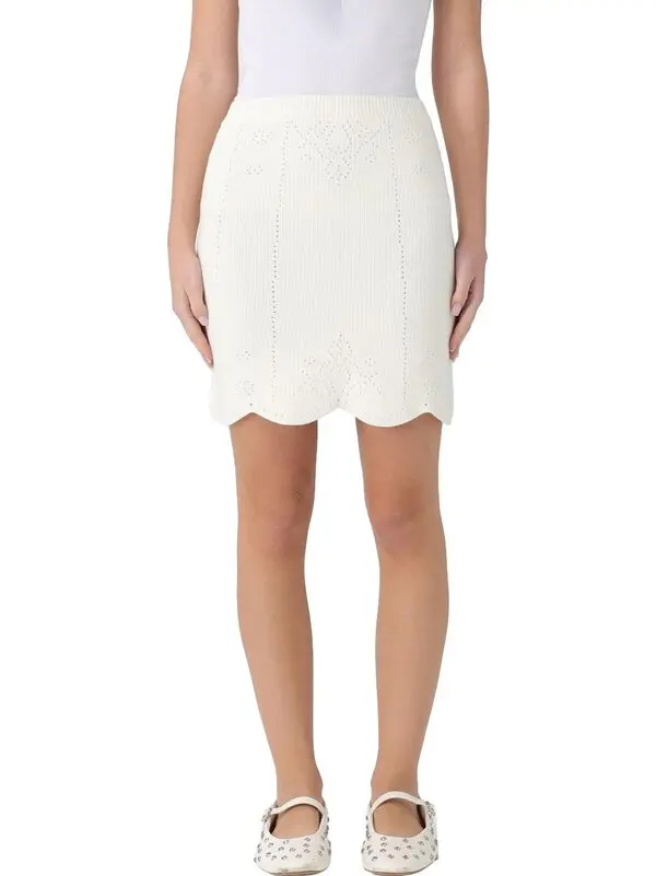 TWINSET Scalloped Hem Skirt - White